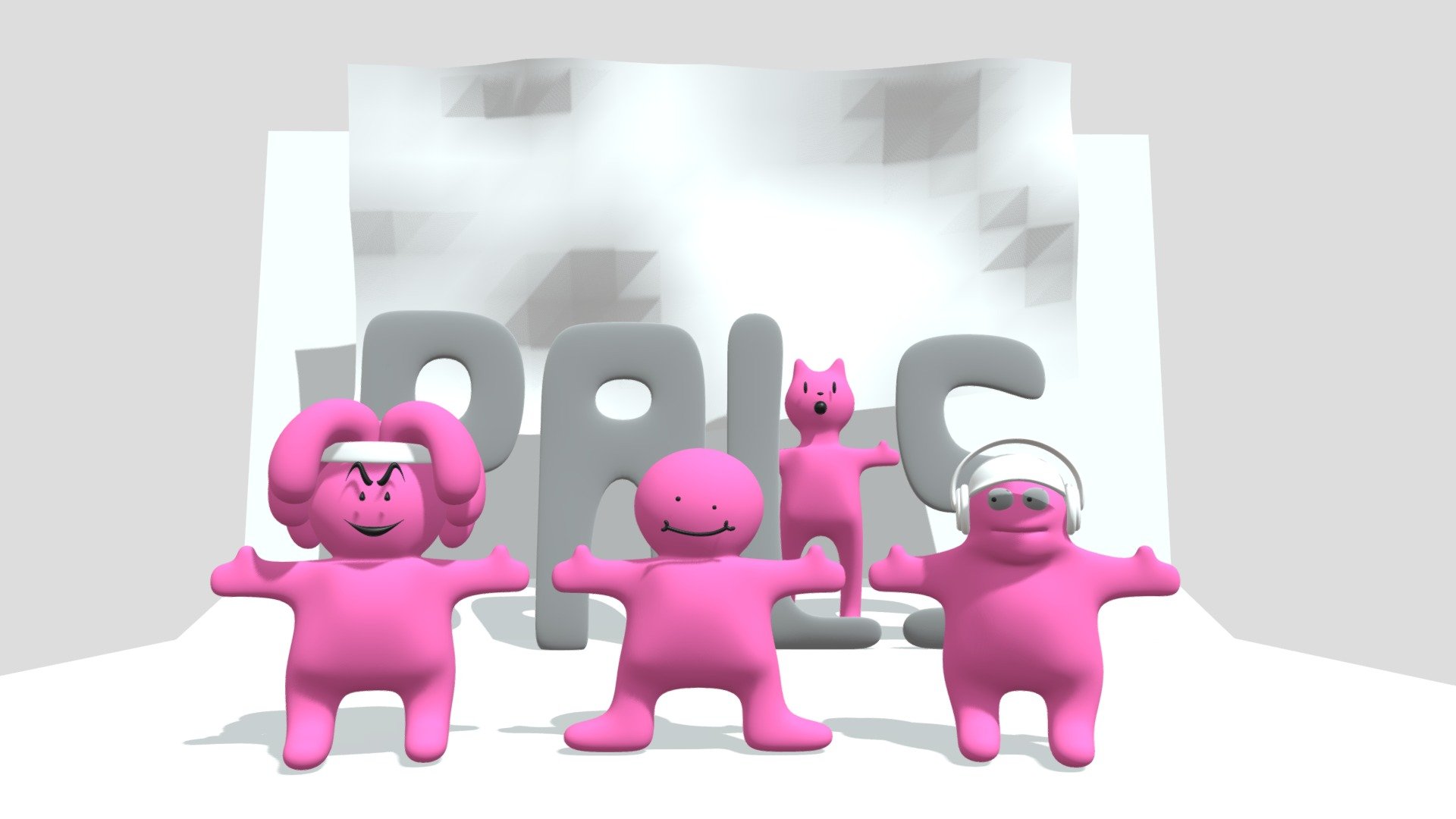 Pink Clay Pals - Download Free 3D model by pizzabrian [00027ba] - Sketchfab