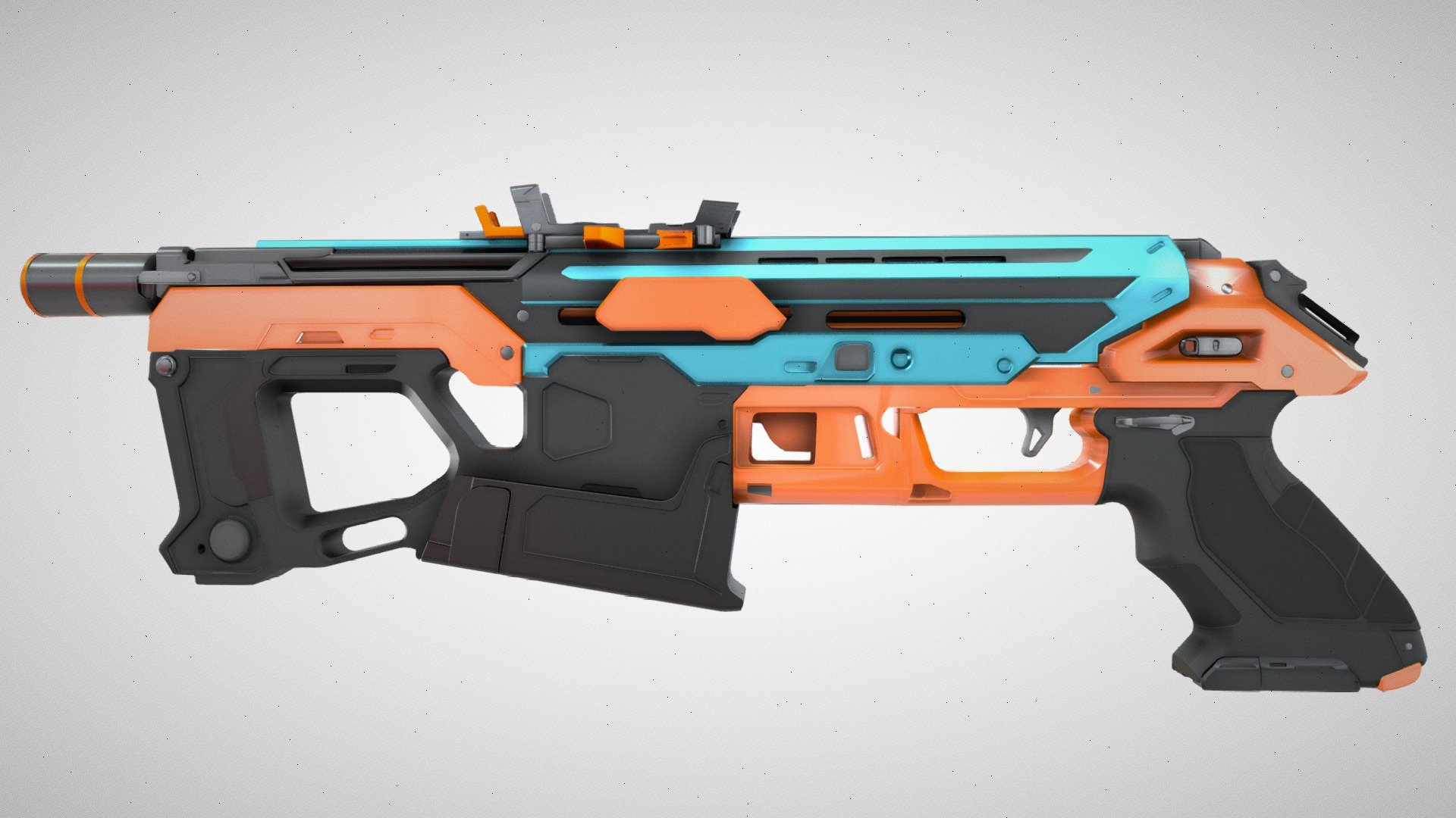Stylized Sci-fi SMG (READY TO BE 3D PRINTED) - Buy Royalty Free 3D ...