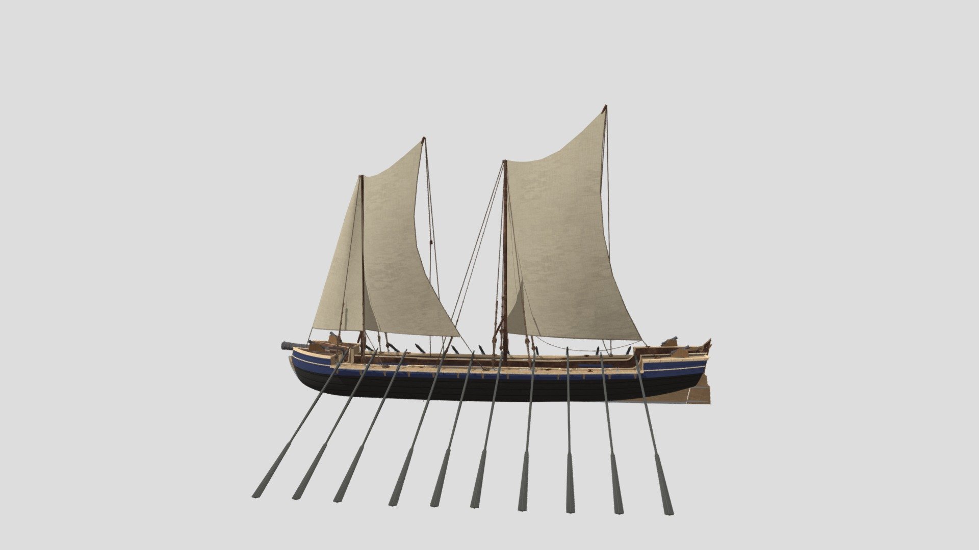 Swedish Chapman type gun sloop - Download Free 3D model by Museovirasto ...