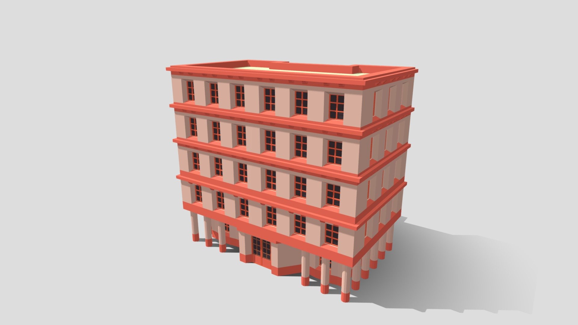 Low poly apartment building 1 - Download Free 3D model by assetfactory [0020a7c] - Sketchfab