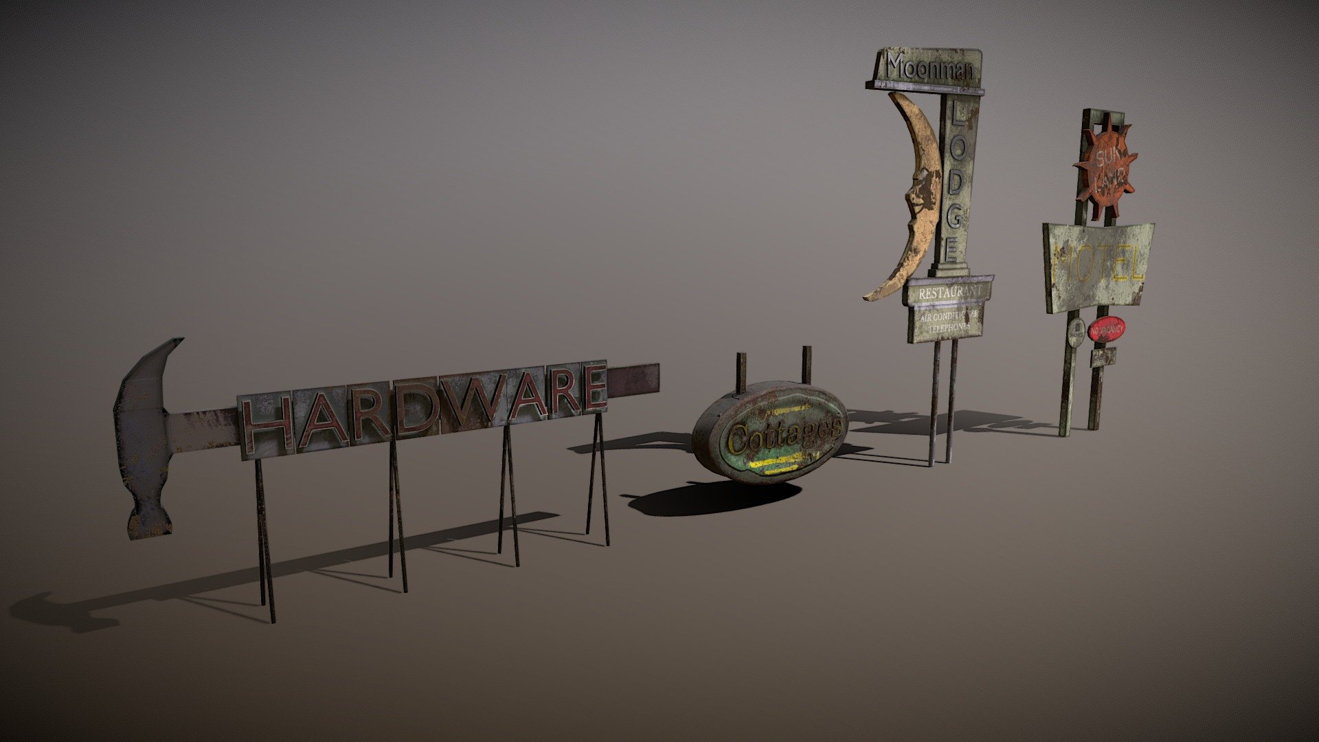 Post-apo Signs V8 - Buy Royalty Free 3D model by Thunder (@thunderpwn ...