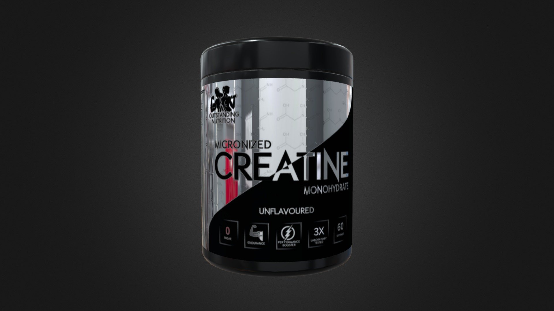 Creatine Monohydrate Unflavored Suppliment Jar - 3D model by Udara ...