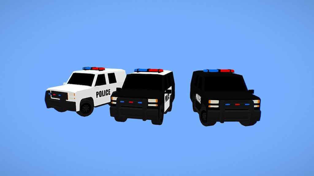 Low Poly Police Cars v3 - 3D model by da_st [00292c1] - Sketchfab