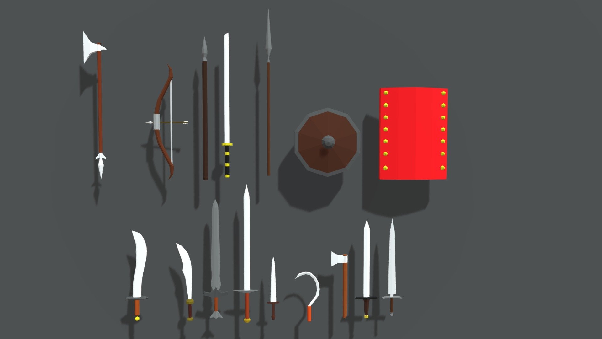 Low-Poly Medieval Weapons Collection - Download Free 3D model by ...