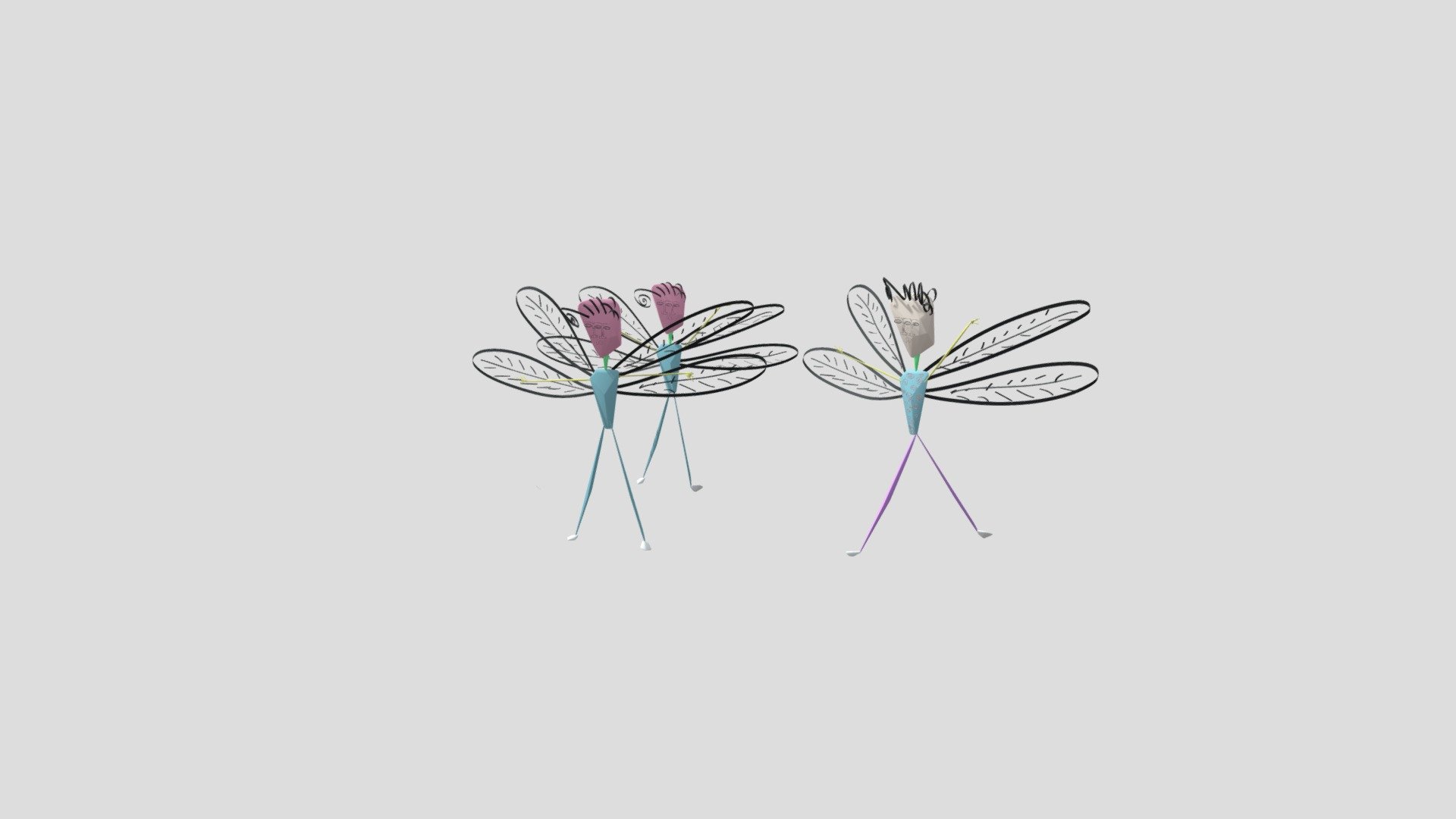 3 Humans Fly Omnivision - Download Free 3D model by marimb85 [0032c31 ...