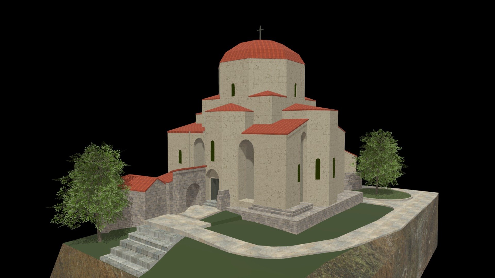Jvari Monastery (Georgia) - 3D model by 3D View (@dimoduk) [0038e38 ...