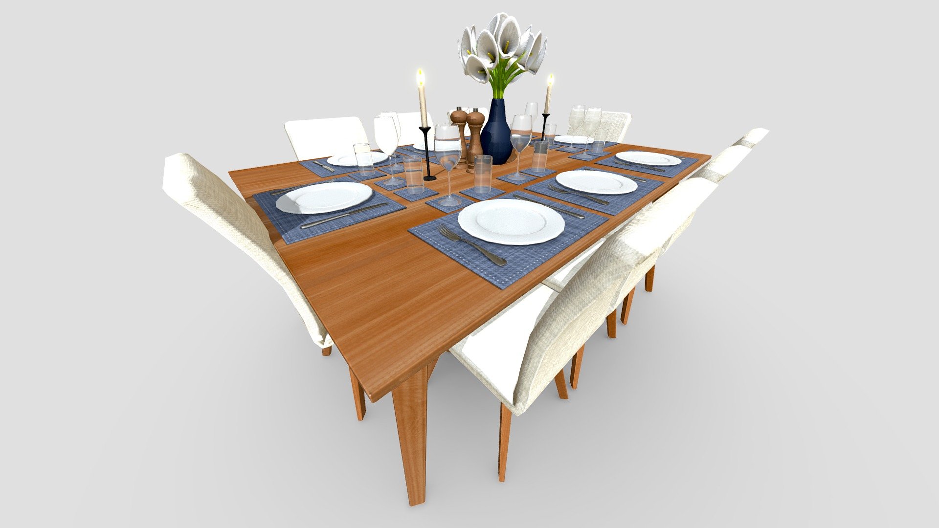 Dining Table - Buy Royalty Free 3D model by Mike Nixon (@MichaelNixon ...