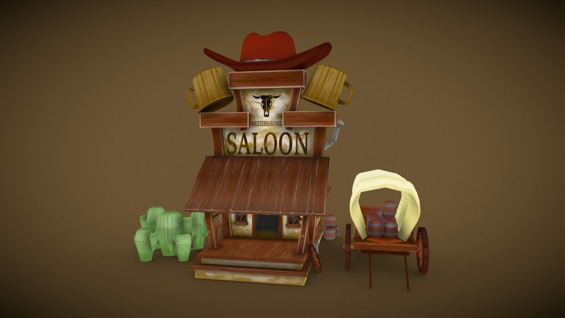 Saloon Diorama - 3D model by morgal [0042801] - Sketchfab