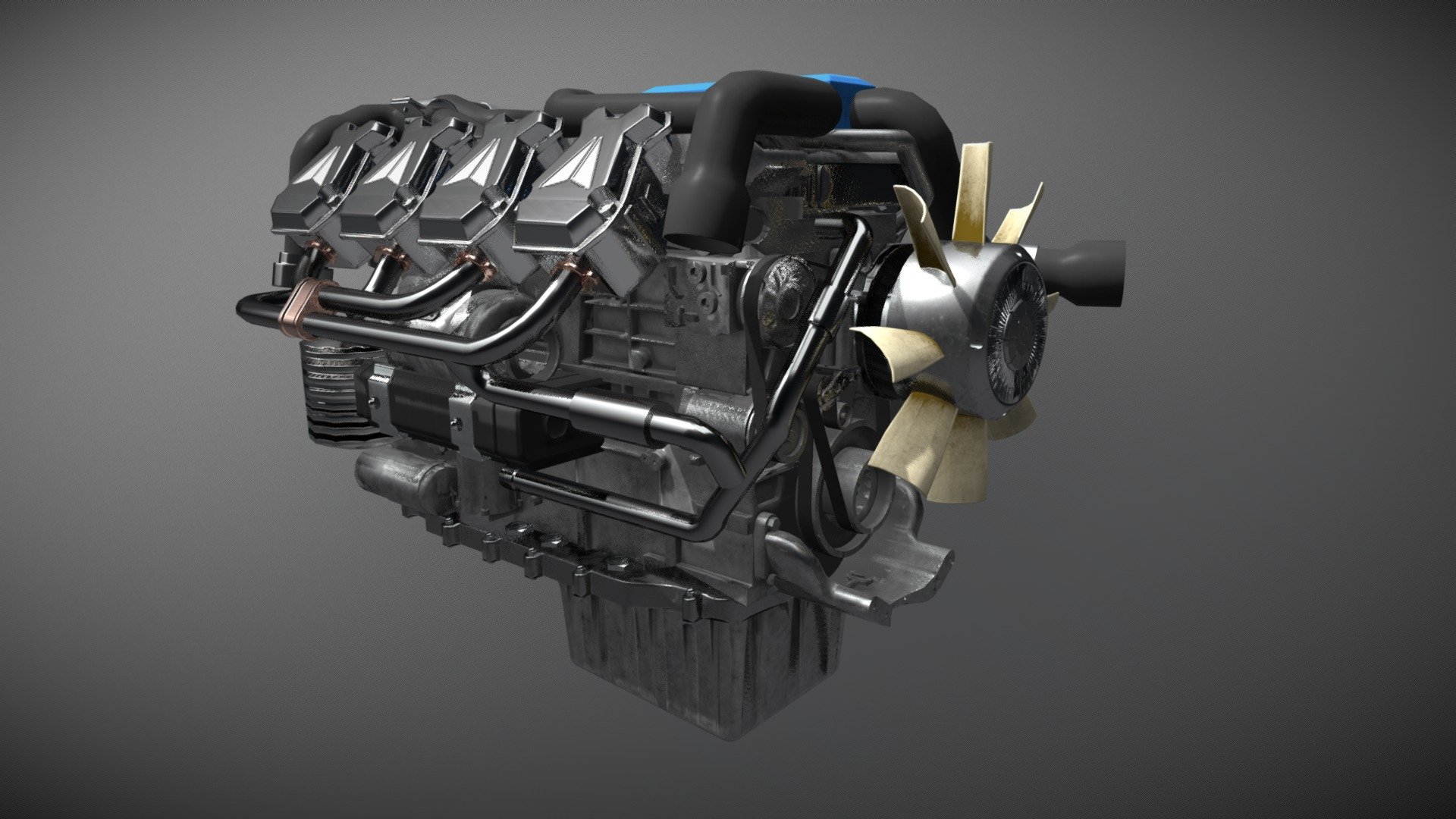 Truck engine - 3D model by supersquad [0044f6b] - Sketchfab