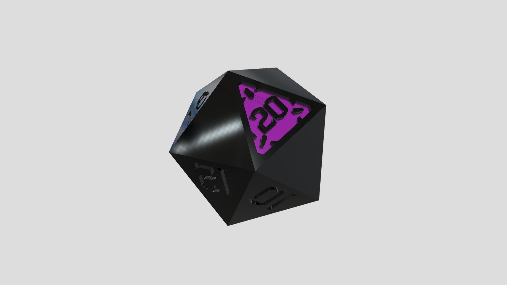 D20 With Purple - 3D model by dndice [004c95e] - Sketchfab