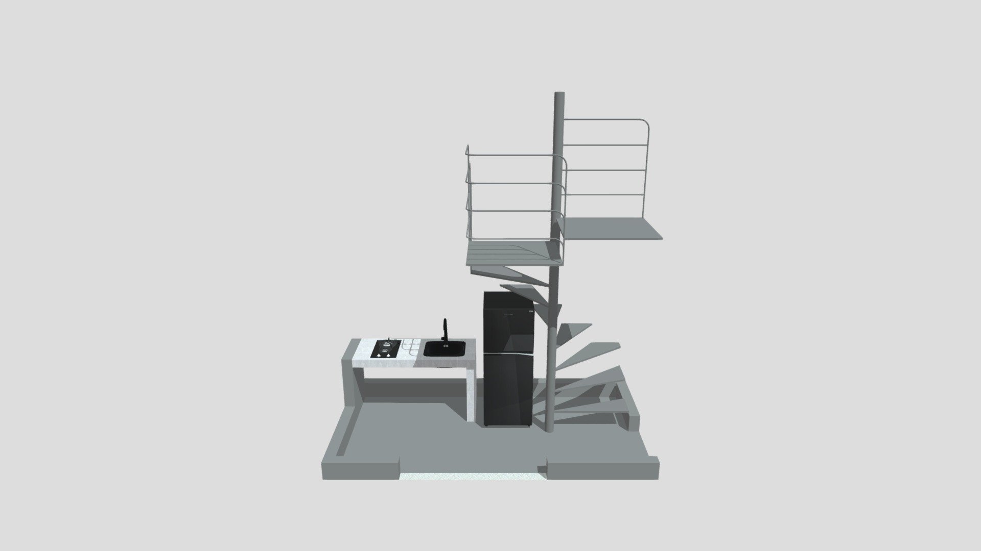 TANGGA - Download Free 3D model by adaniharits6 [004cc20] - Sketchfab