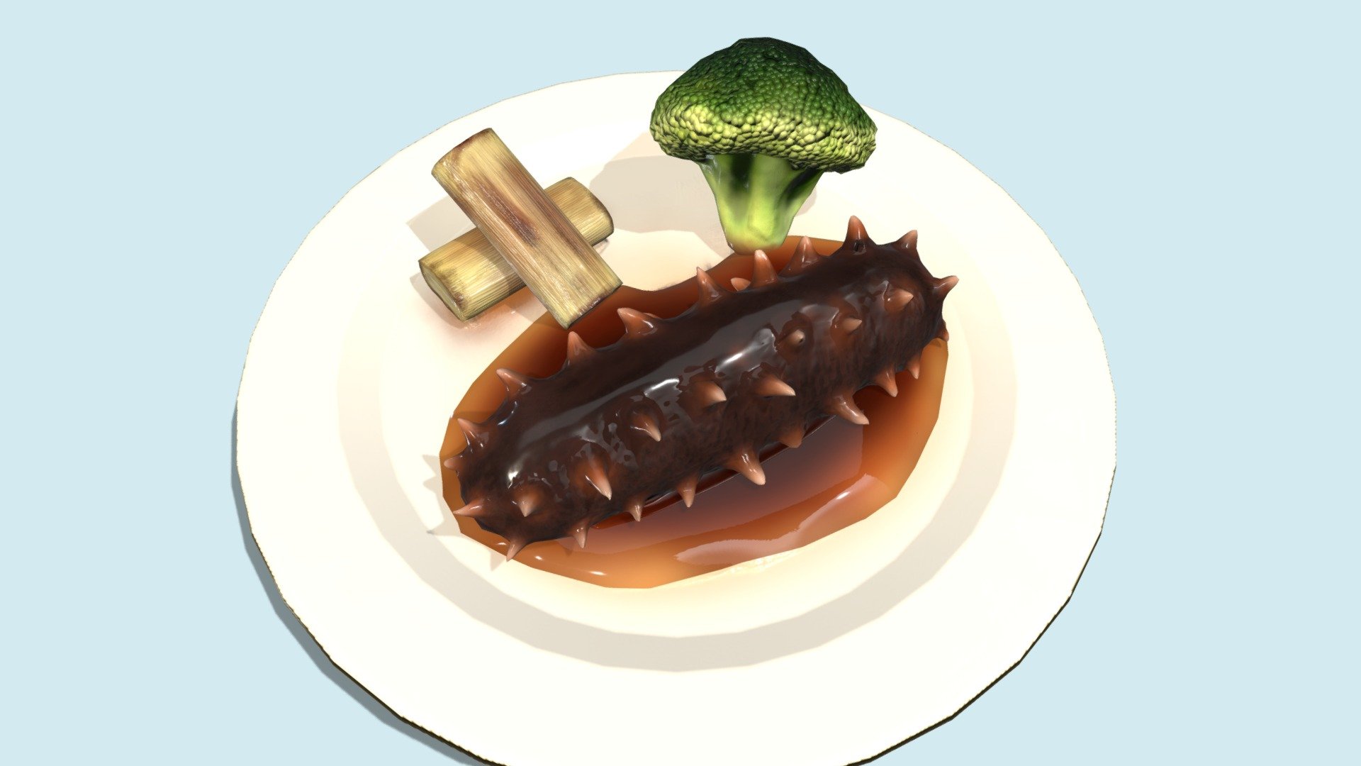Asia Food Braised Sea Cucumber - Buy Royalty Free 3D model by SB studio ...
