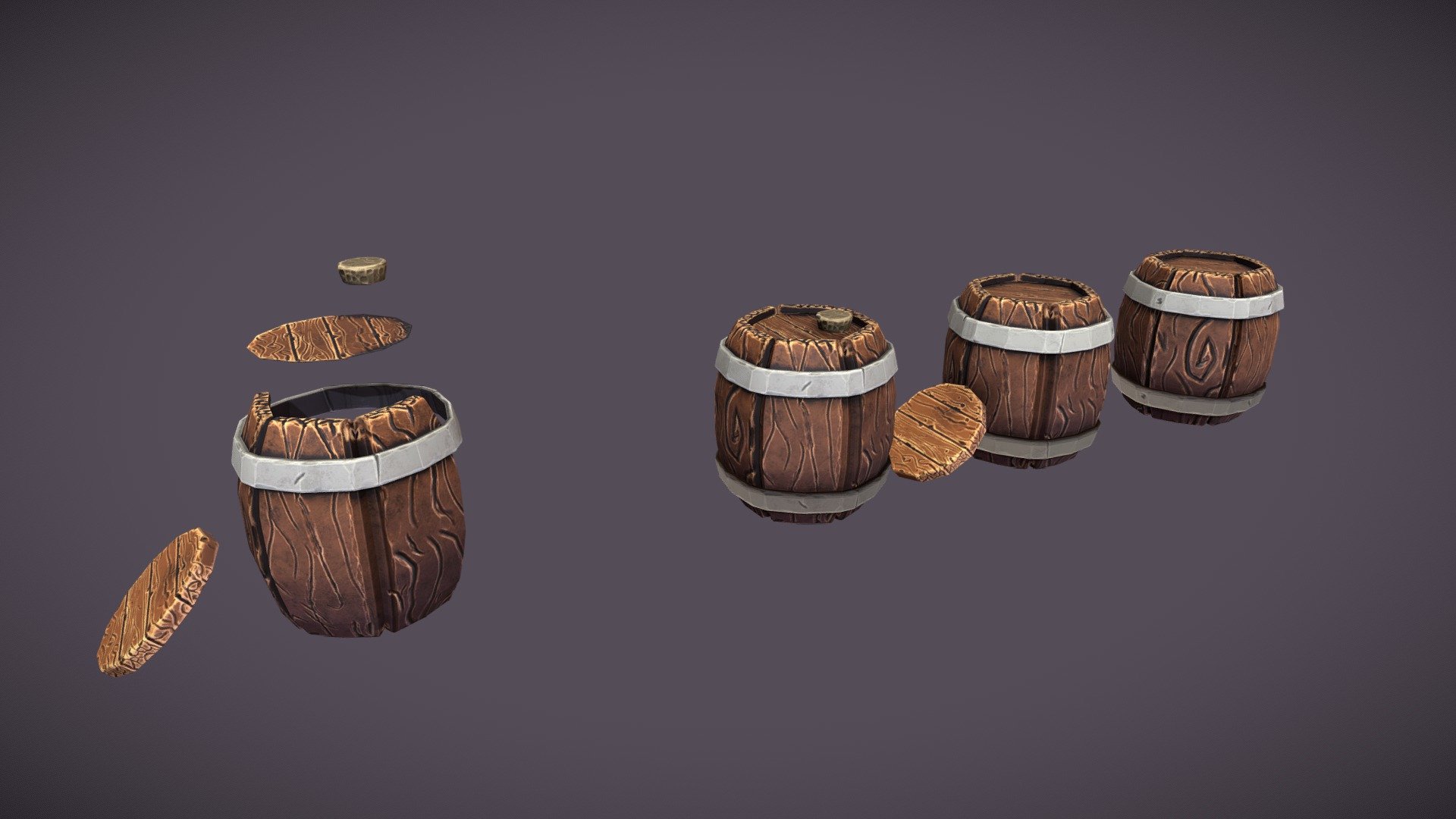 Modular Barrel Pieces - 3D model by Simen_Loechting [005725e] - Sketchfab