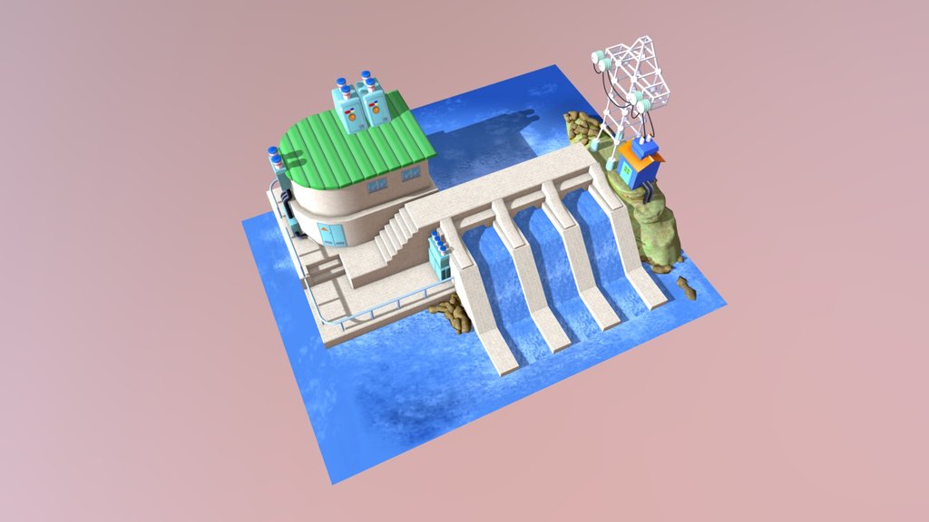 hydraulic dam - A 3D model collection by sontruonghong - Sketchfab