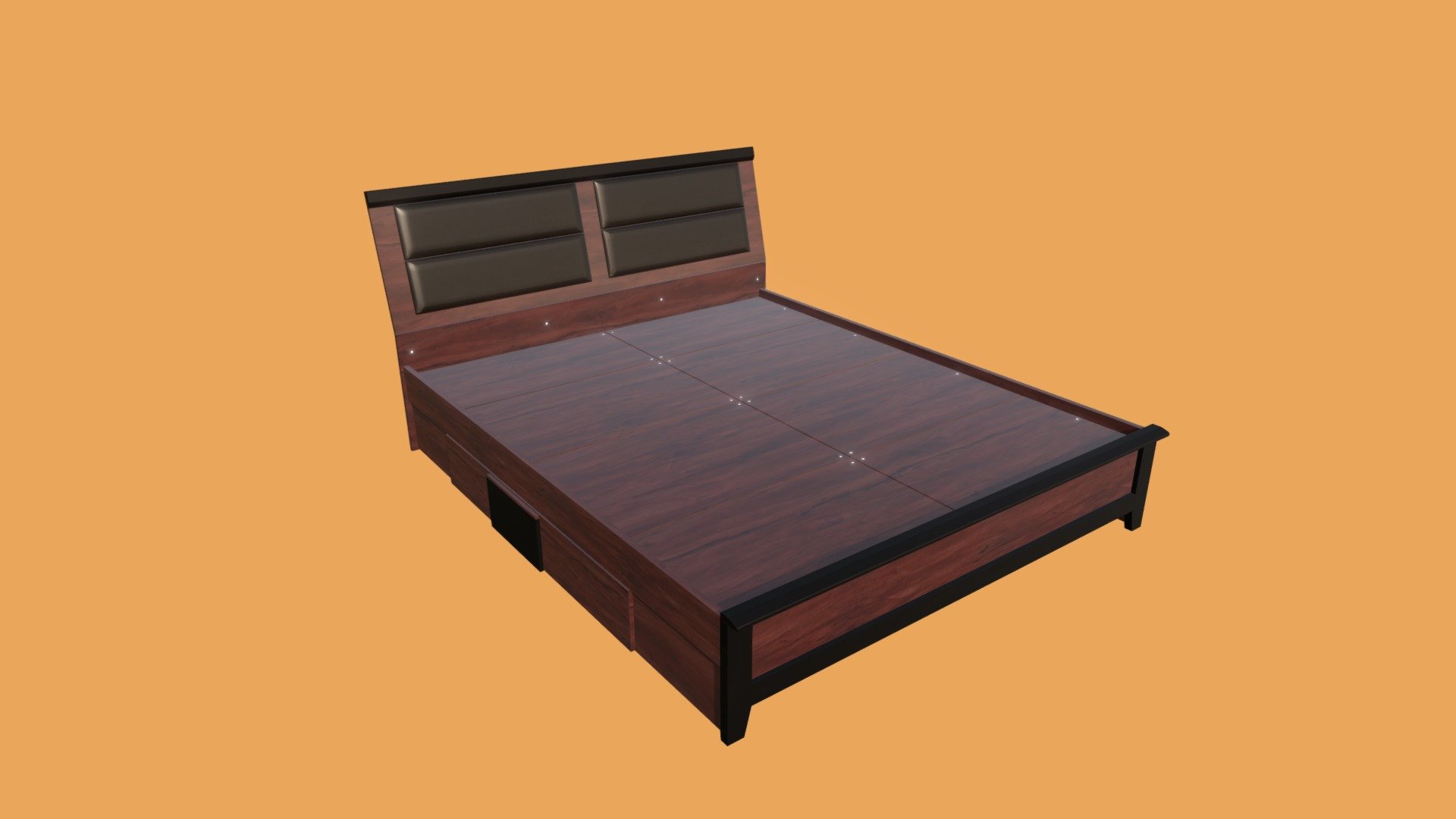 Low Poly Wooden cot - 3D model by Vigneshwar (@rikki23) [0069e4e] - Sketchfab