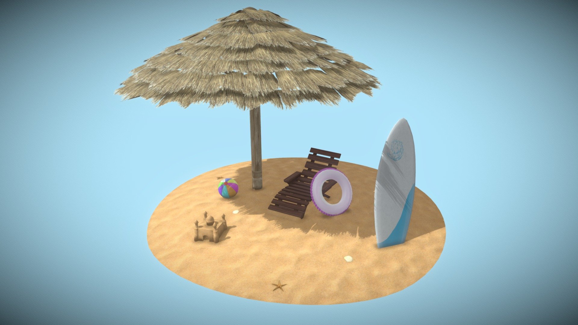 Beach Summer [ assets kit ] - Download Free 3D model by Khal-lion ...