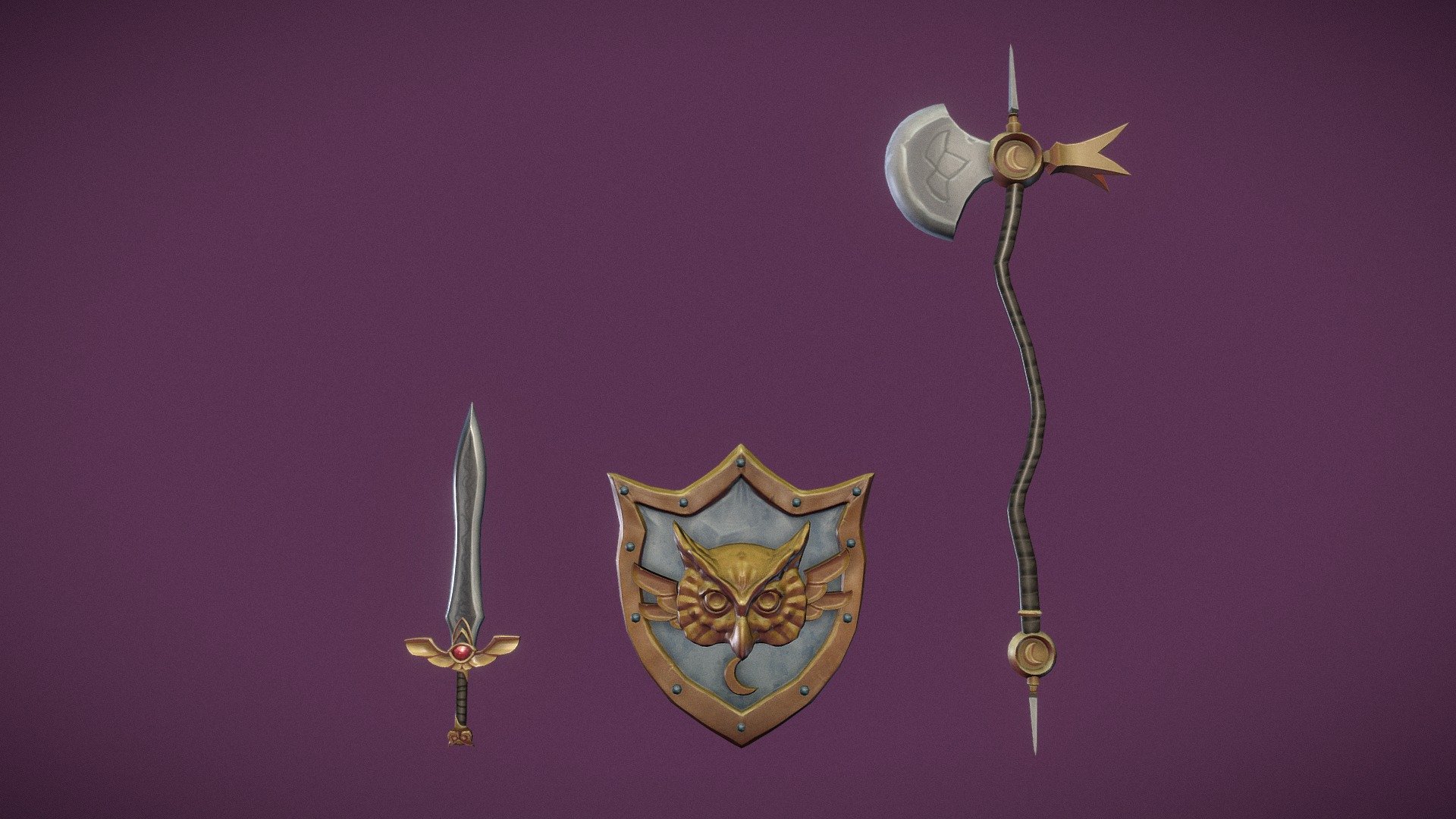 Stylised Fantasy Weapons - 3D model by XelaDoesArt [0076e21] - Sketchfab
