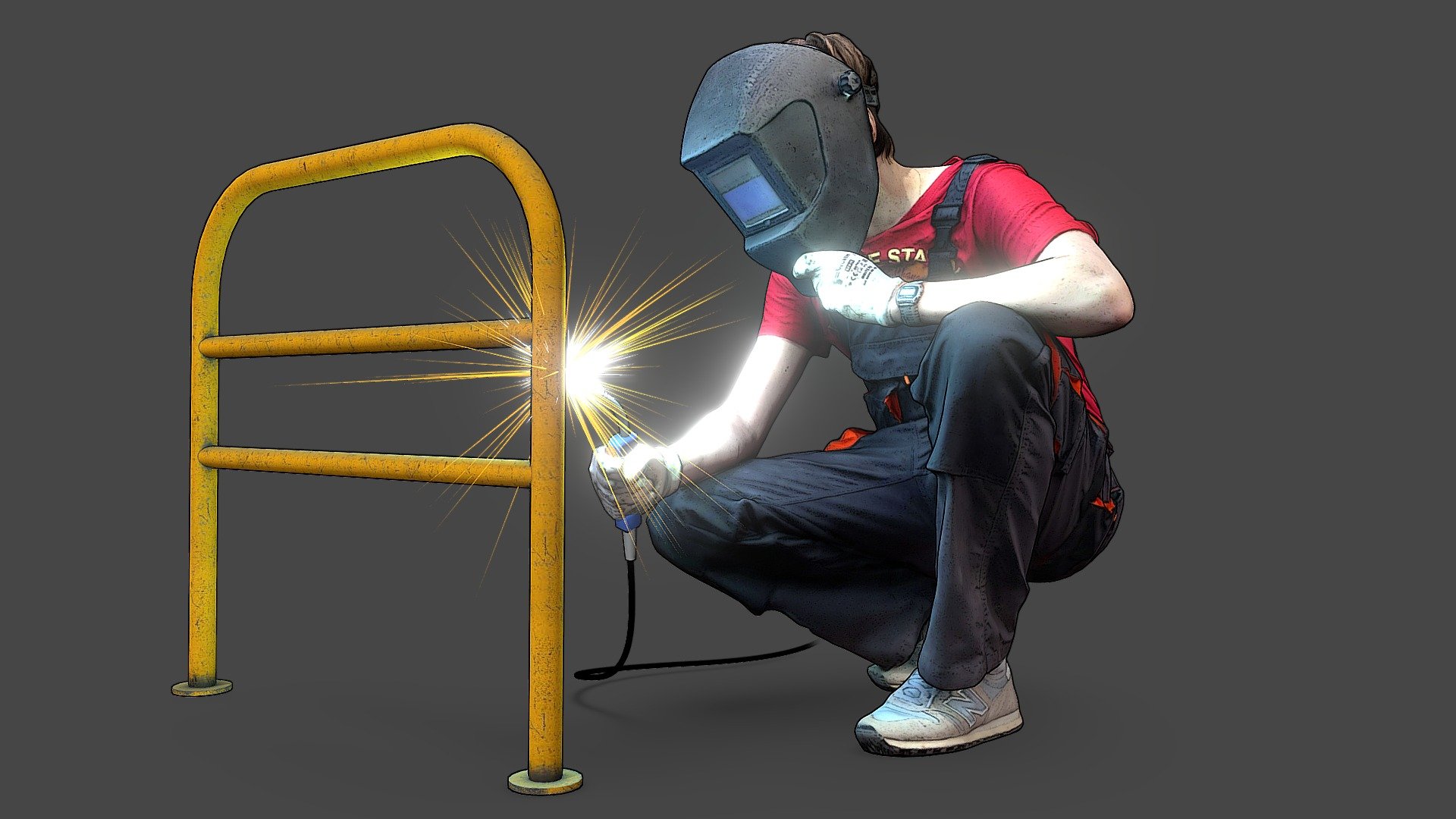 Welder in a Protective Mask - 3D model by kanistra [0077046] - Sketchfab