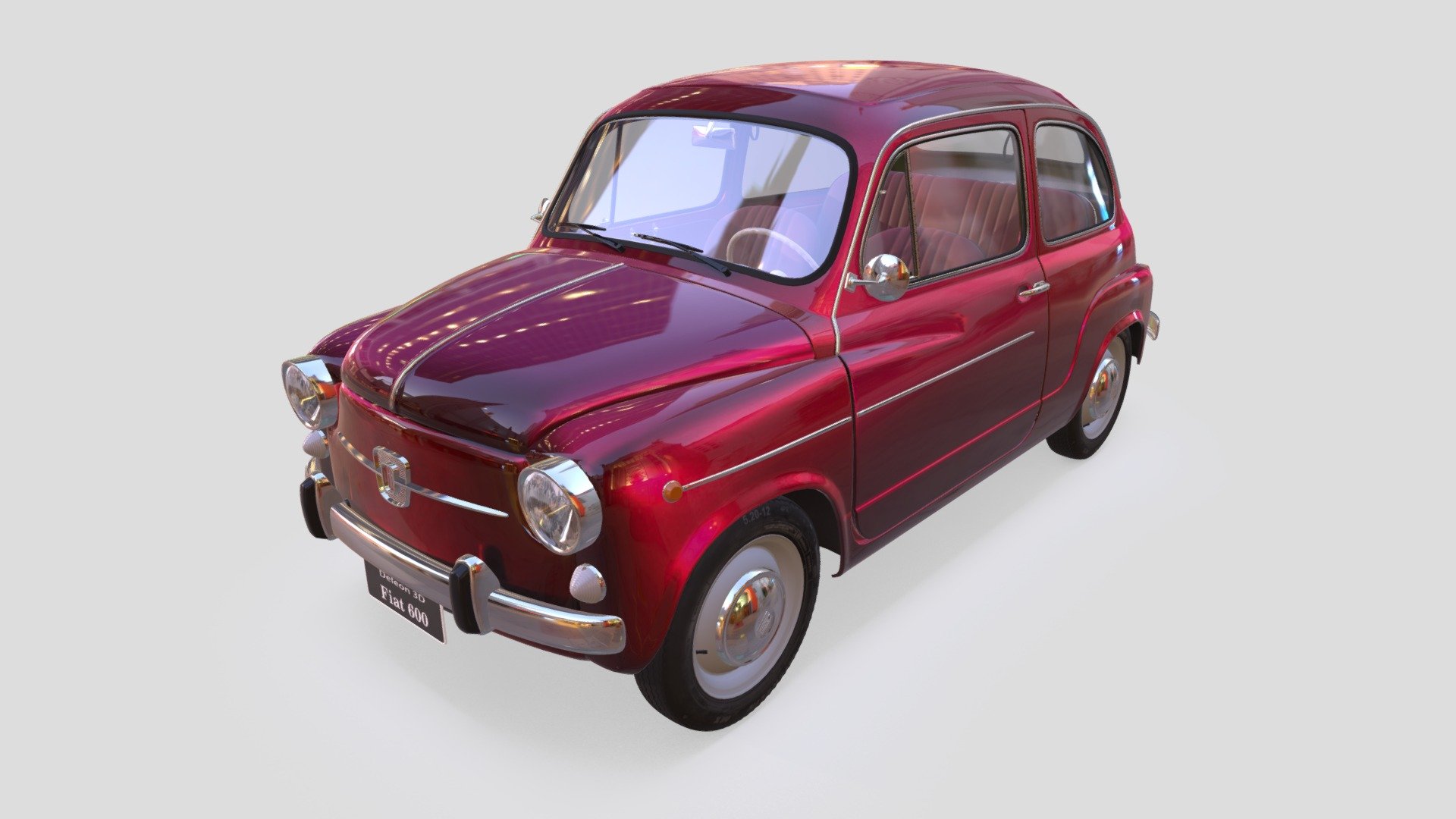 Fiat 600 - Buy Royalty Free 3D model by Deleon3d [007e20c] - Sketchfab ...