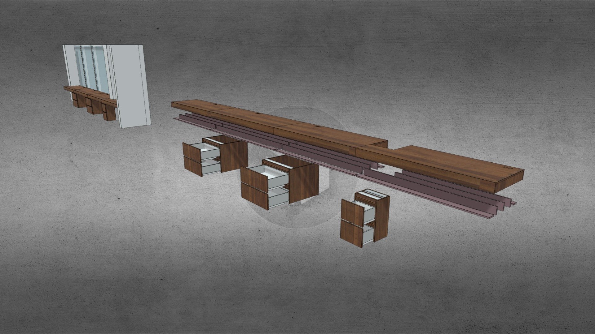 FT 1.5 Floating desk window - v3.0 - Download Free 3D model by Naidar ...