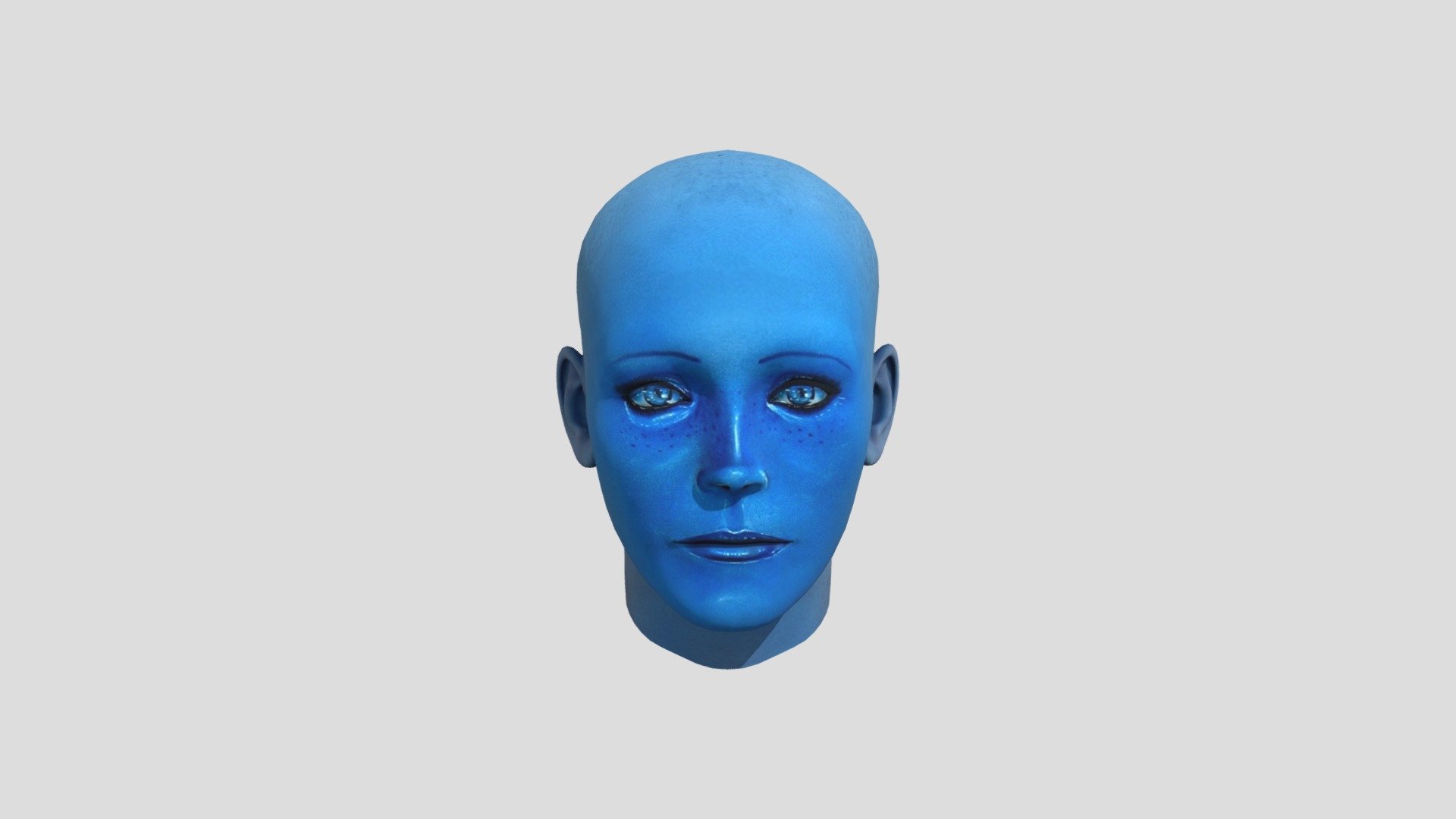 Female Blue Alien Face with Blendshapes - Download Free 3D model by ...