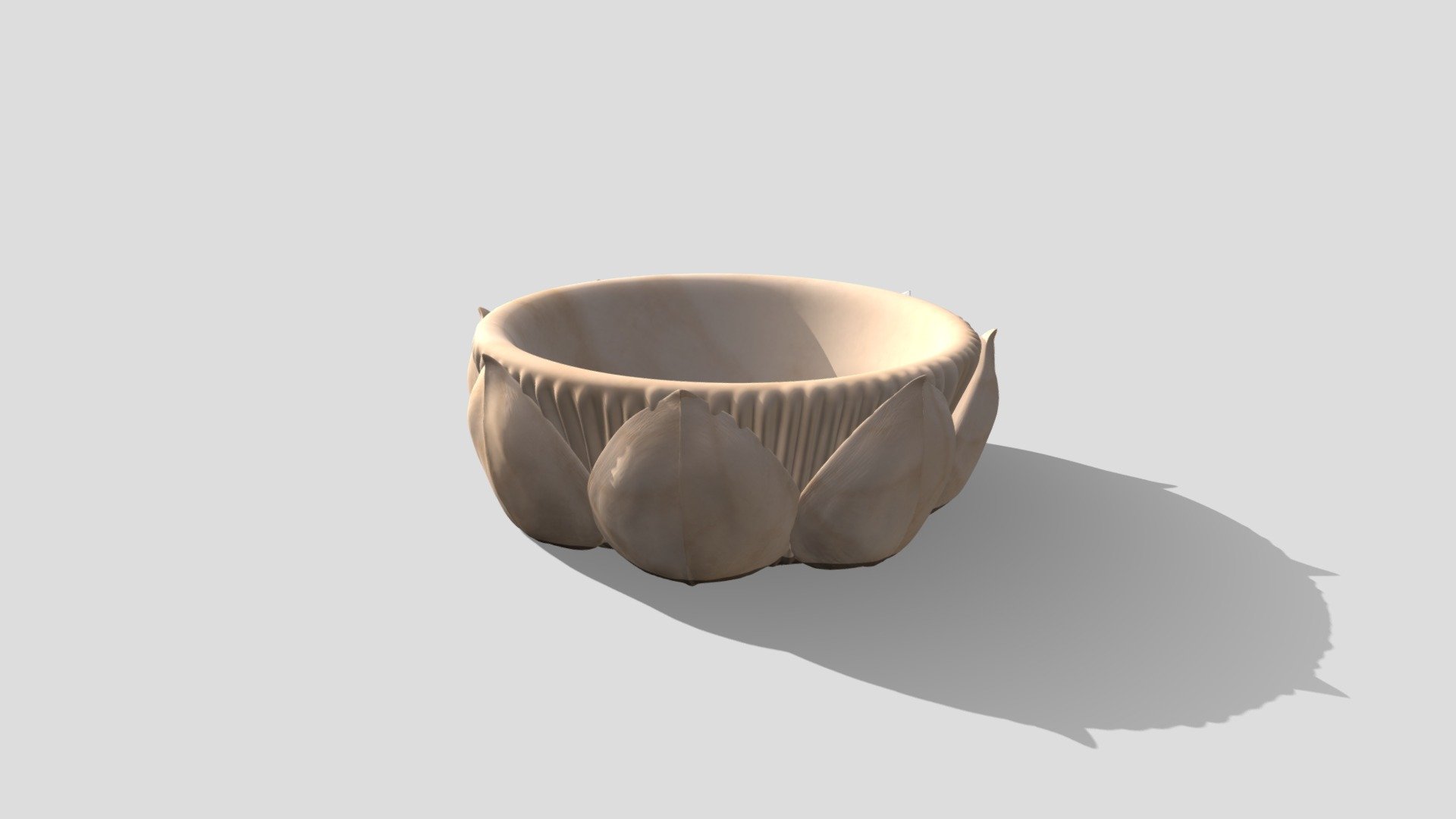 Sand stone lotus basin. - 3D model by jirawat.so [00837d2] - Sketchfab