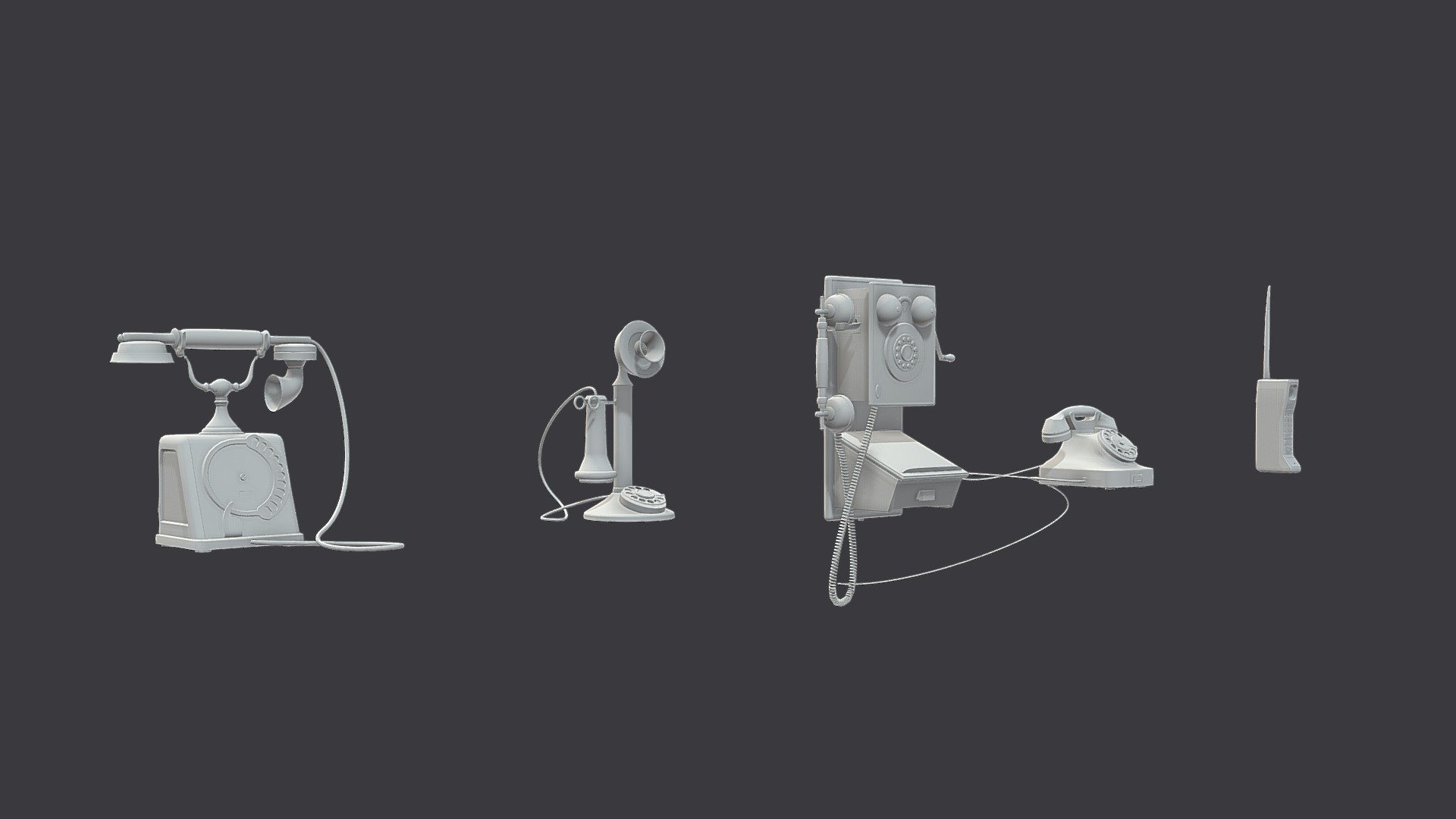 Vintage Phones Collection - Download Free 3D model by xenaive ...
