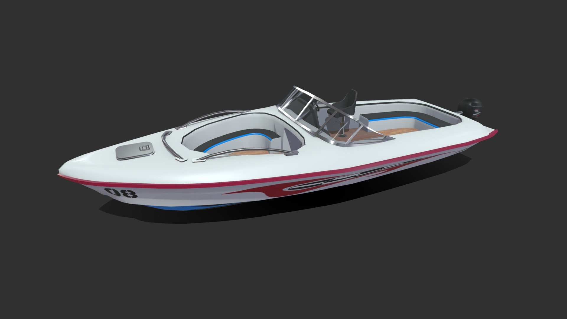 Speedboat Low-poly - Buy Royalty Free 3D model by MaX3Dd [0092ac8 ...