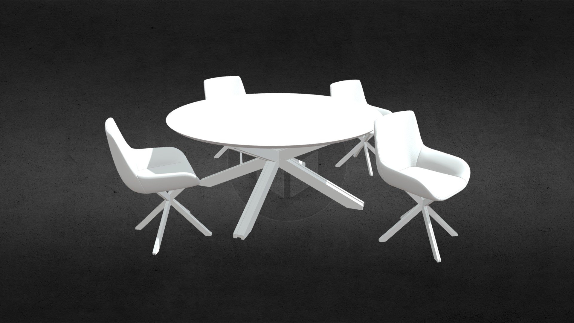 Table and 4 chairs - Download Free 3D model by samsikua [00976a1] - Sketchfab