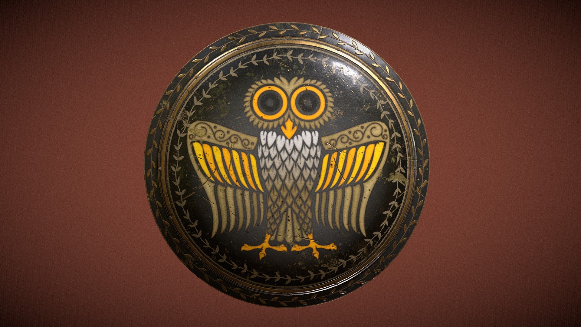 Shields Hoplon - Owl Design - Buy Royalty Free 3D model by Canary Games ...