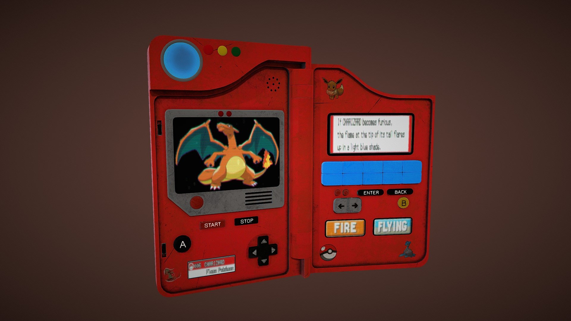 Realistic Pokédex - Charizard version - 3D model by marco.barbarino19 [00a3881] - Sketchfab