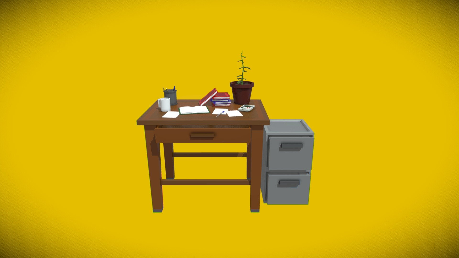 Stylized Bedroom Desk - Low Poly - Download Free 3D model by GameDev ...