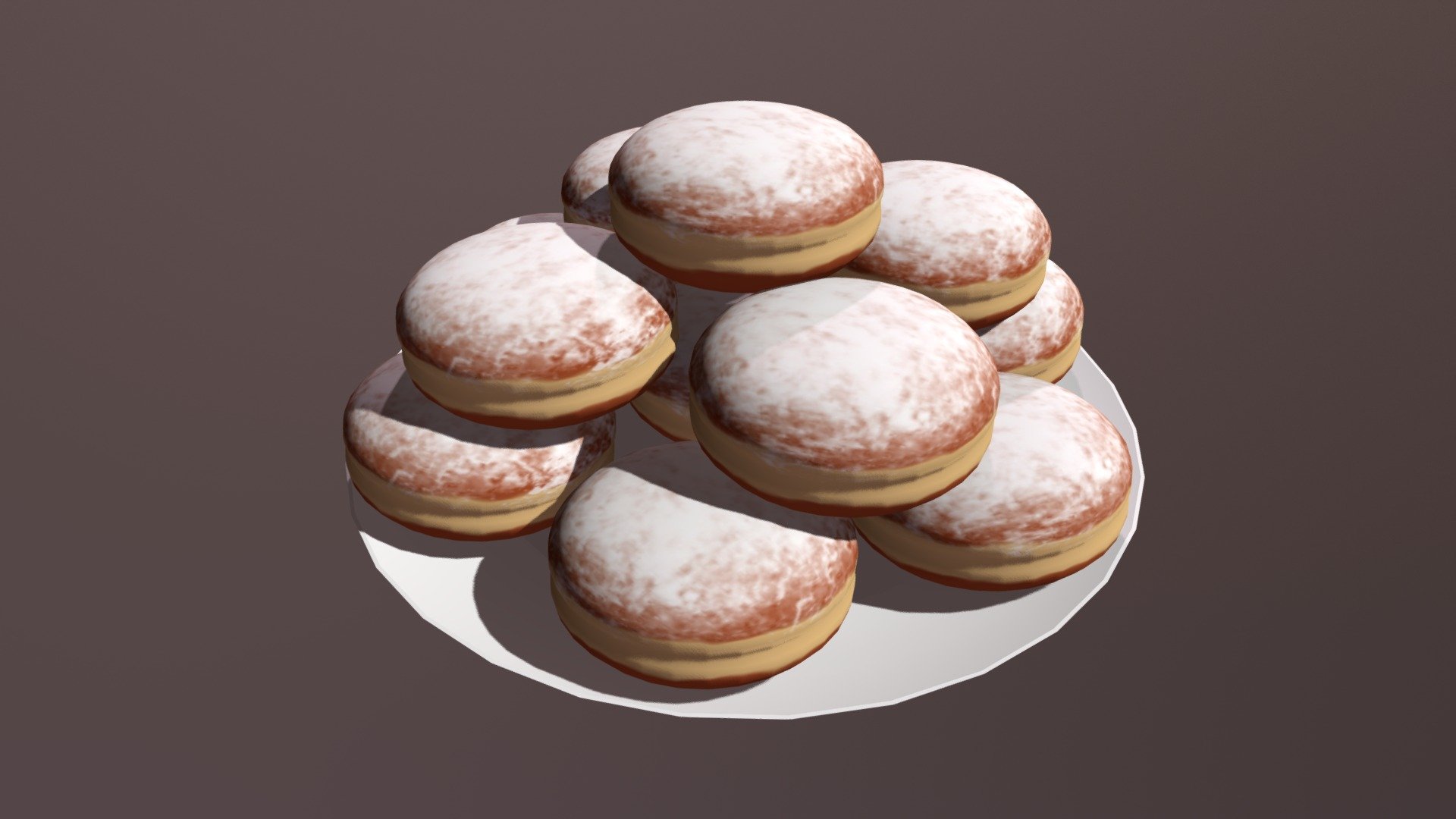 Polish donuts low poly - 3D model by Wilczyca [00a583b] - Sketchfab