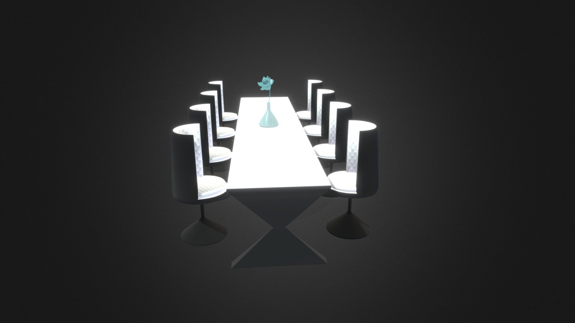 table set with eight chairs - Download Free 3D model by Solcito3D [00a619a] - Sketchfab