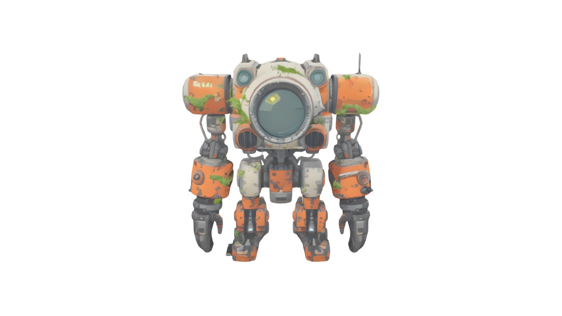 Rustic humanoid robot with plants - 3D model by maxon (@maxon9 ...