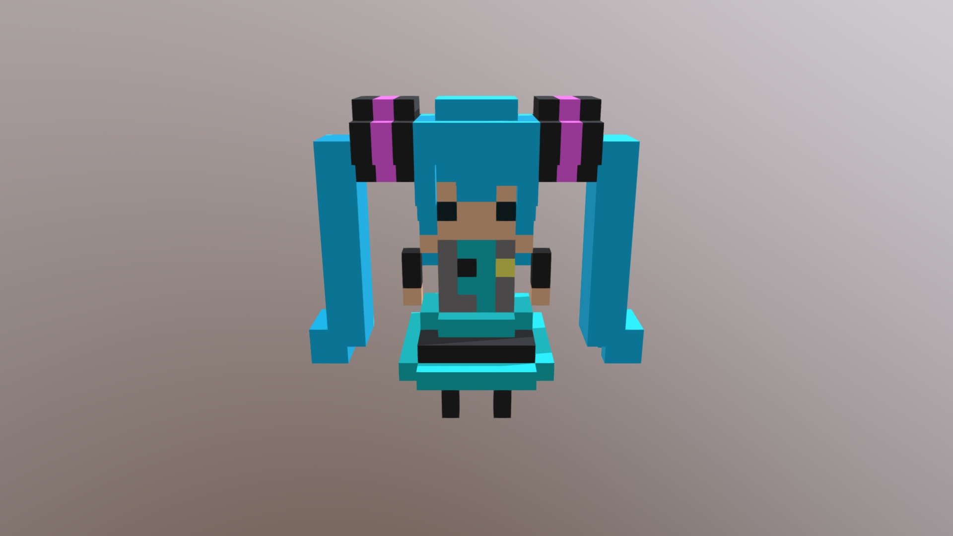 Voxel Hatsune Miku from Vocaloid - 3D model by dekotale (@sasaq997 ...