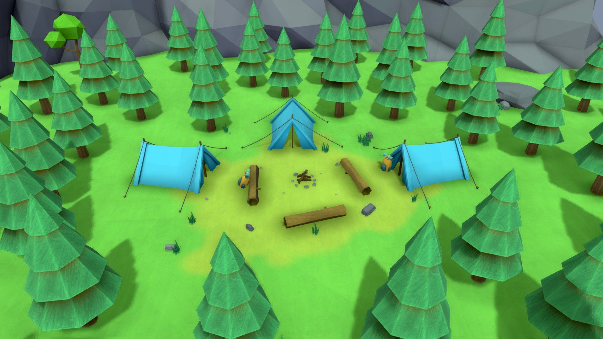 Cartoon Camp - 3D model by Infinity Models (@infinitymodels) [00bfe41 ...