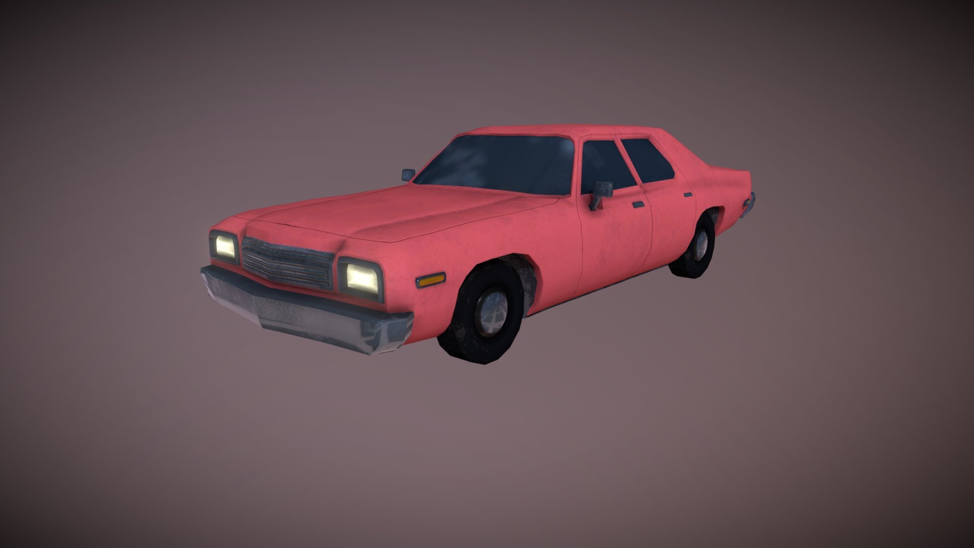 Game Ready Large American Sedan Pink PBR - Buy Royalty Free 3D model by ...