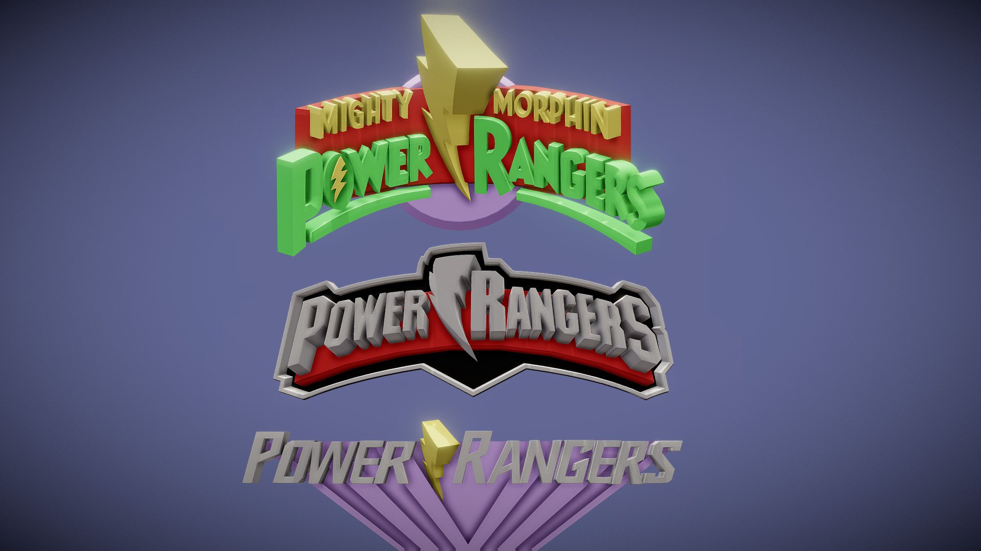 Power Rangers Logos Printable and renderable - Buy Royalty Free 3D ...