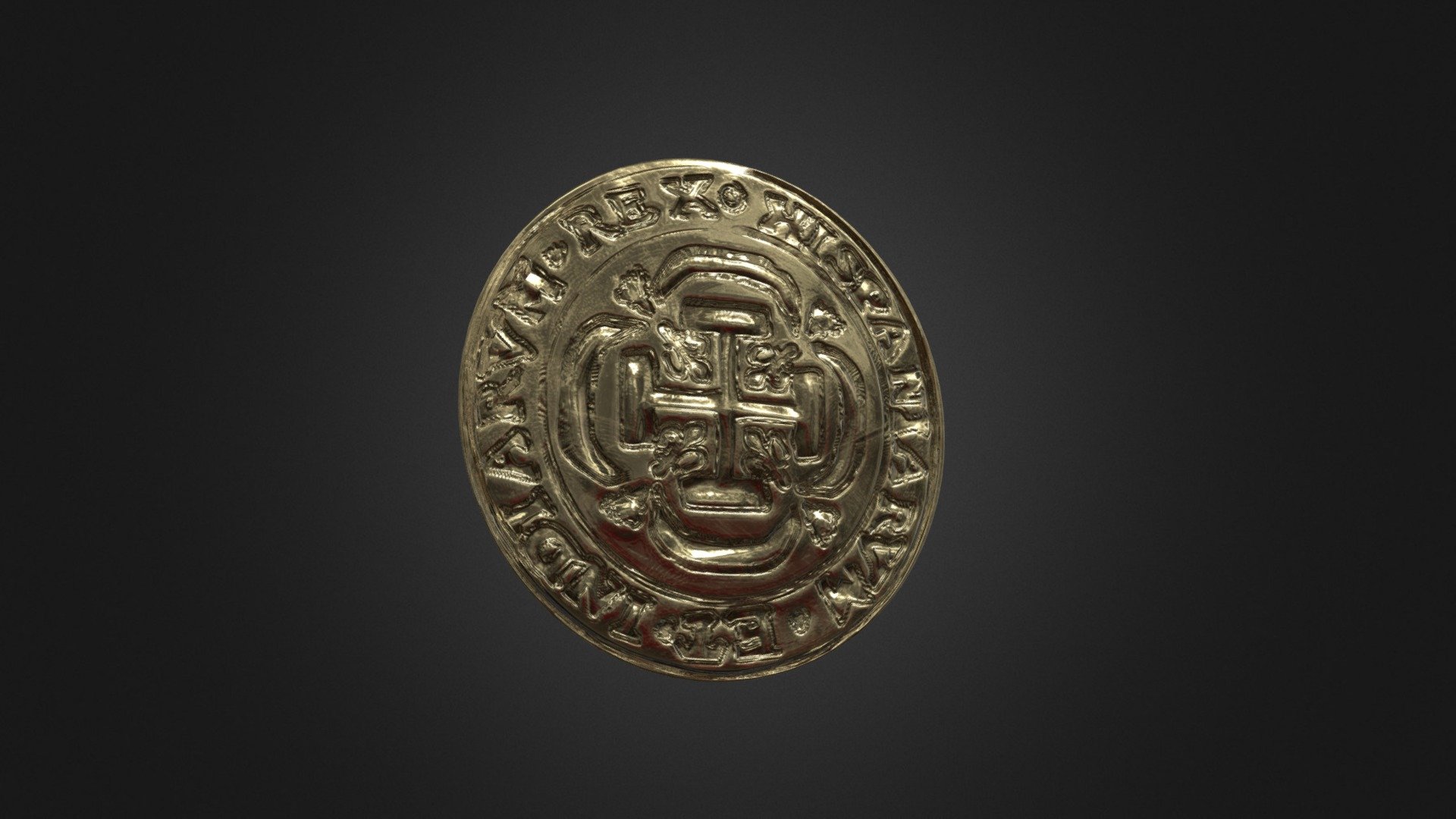 Gold Doubloon Coin 3D Model - 3D model by pixelTumbler3D [00ca99a ...