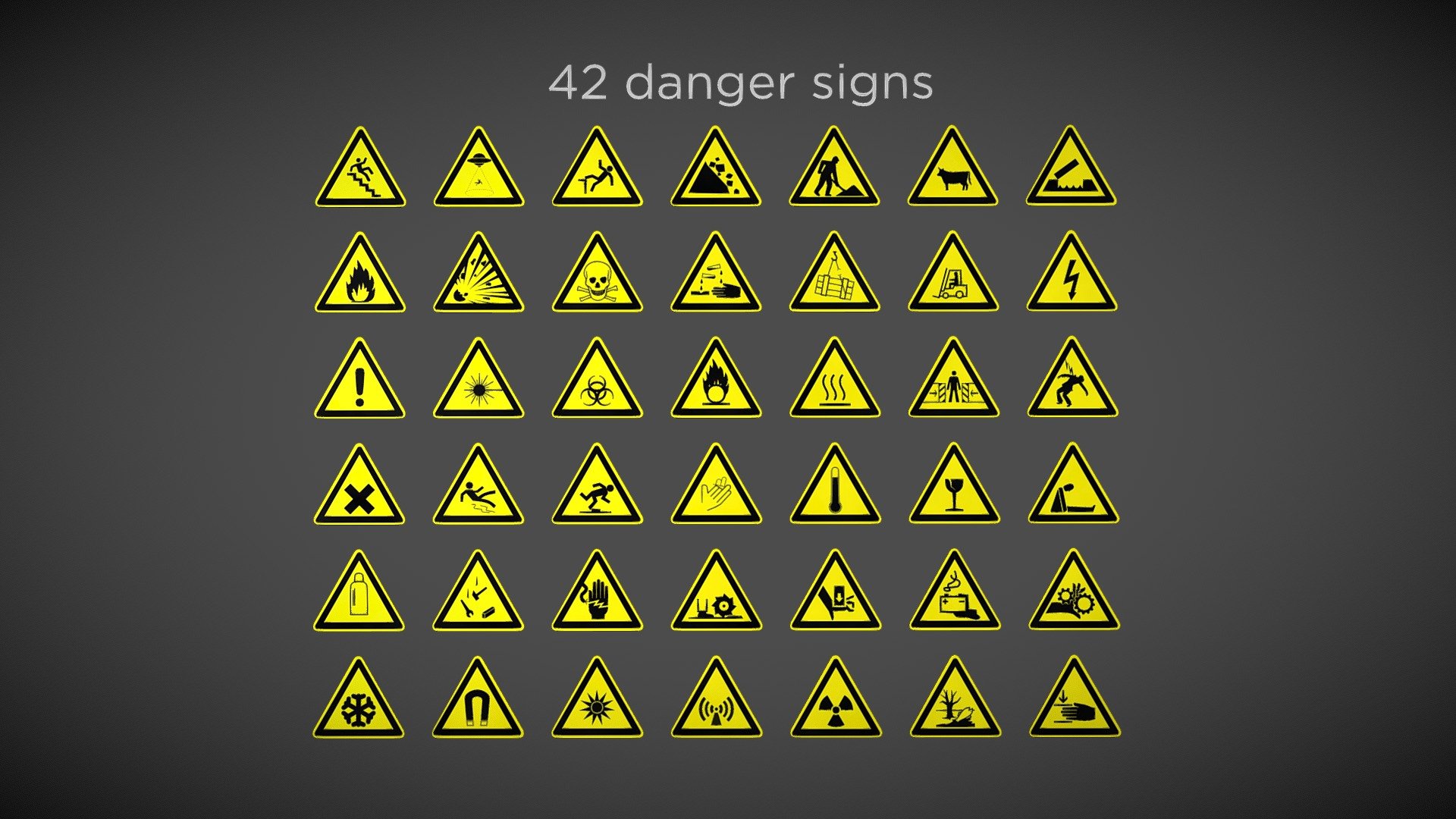 Danger Signs - Buy Royalty Free 3D model by Andrej Grave (@andrej.grave ...