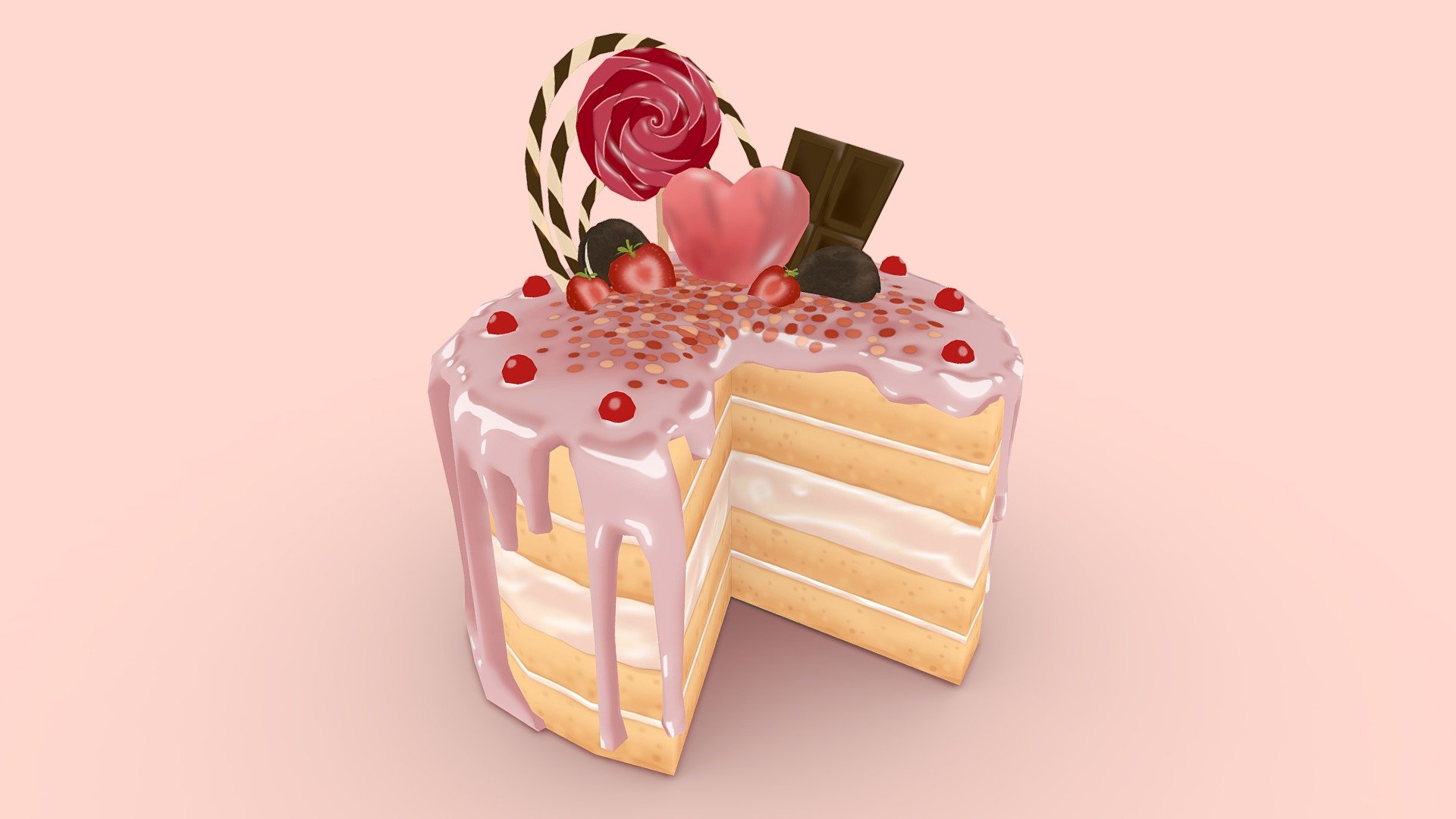 Sweet cake - Download Free 3D model by adsky_pes [00ce143] - Sketchfab