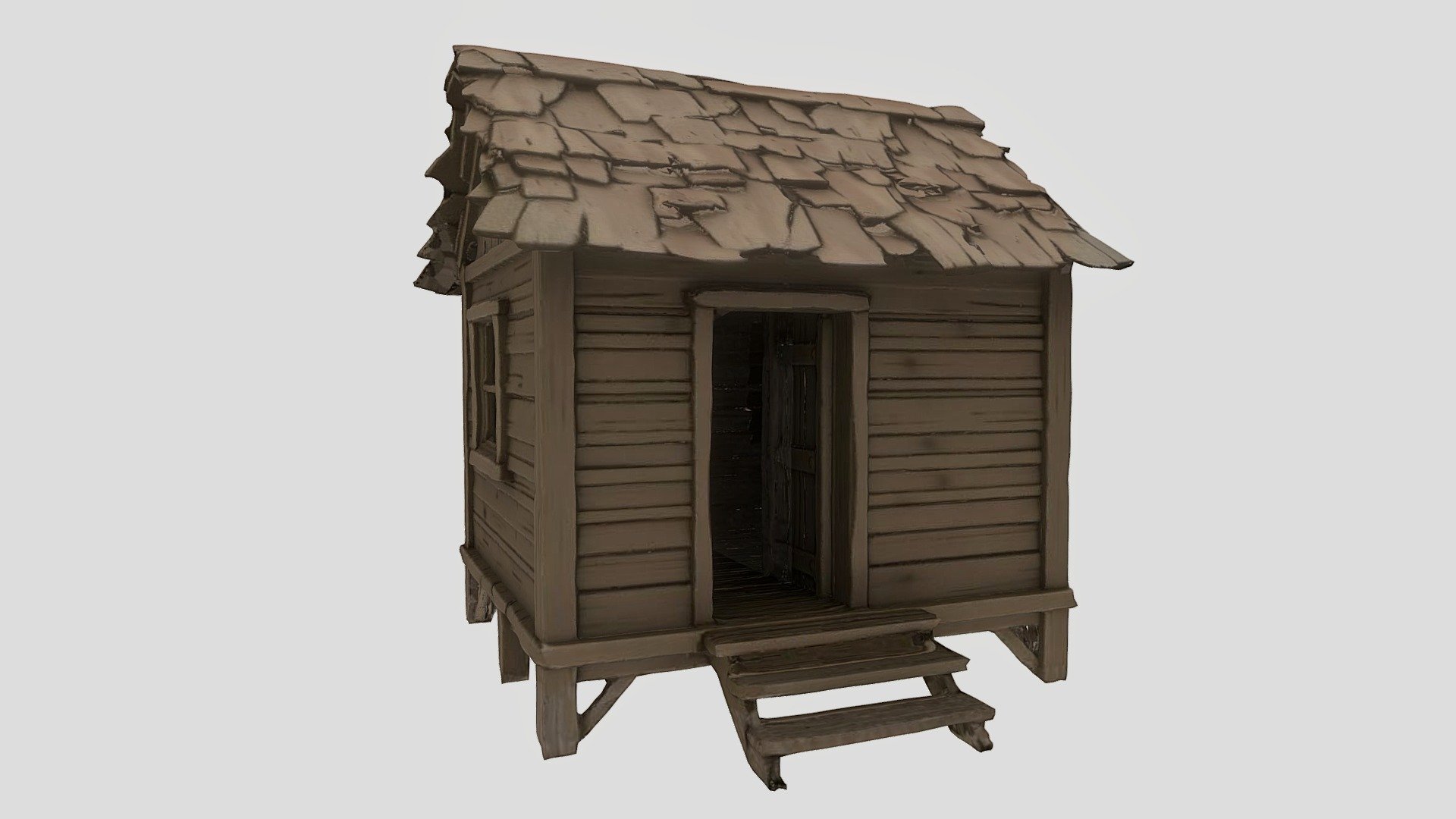 Rustic Wooden Hut - Download Free 3D model by ItsKrish7 [00ce2f5 ...