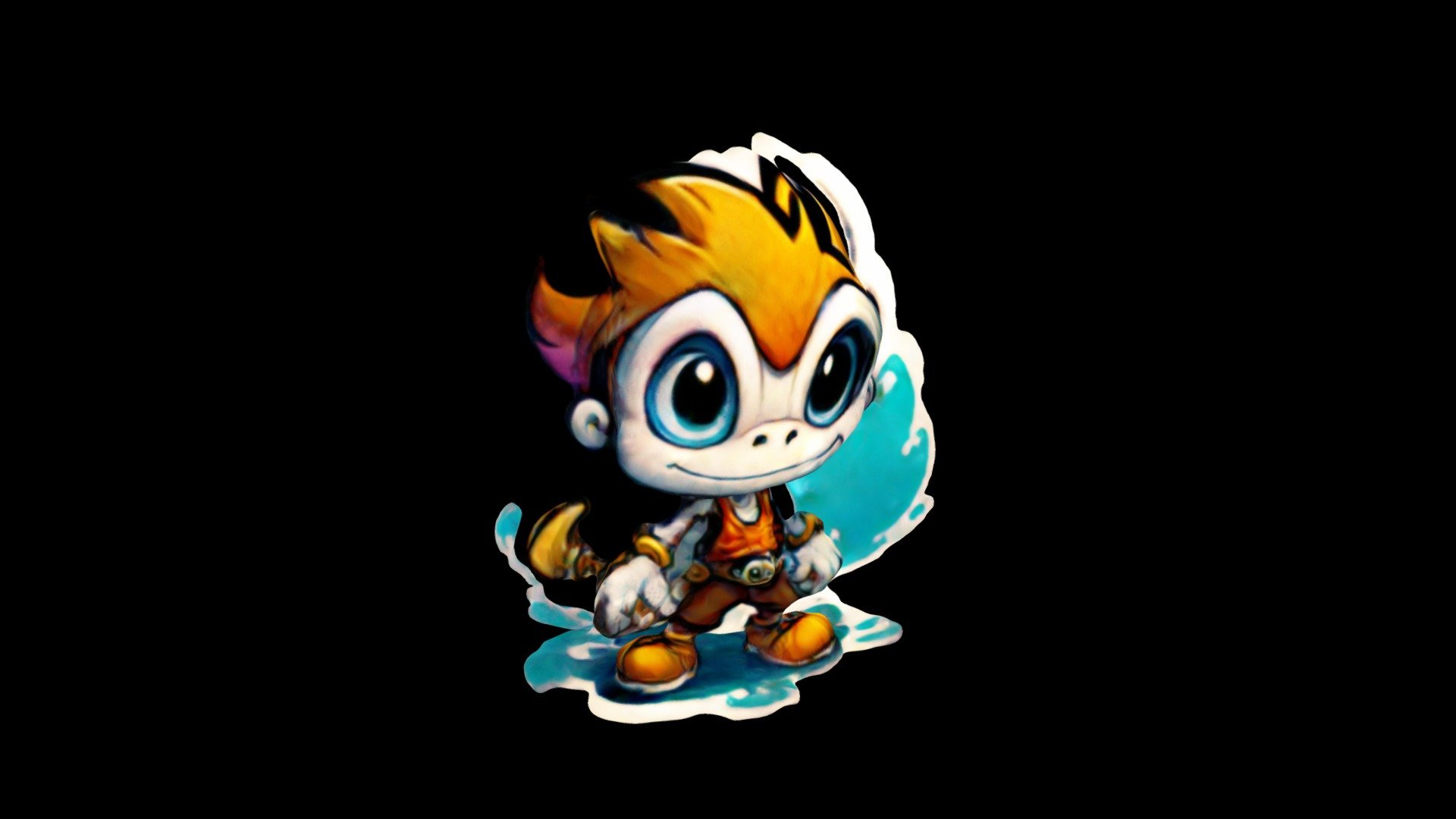a white monkey dressed as a hero in its left han - Download Free 3D ...