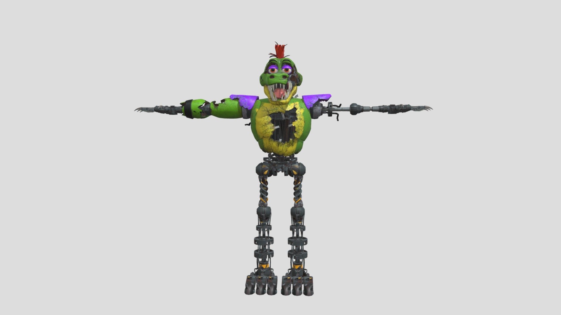 shattered_monty_with_legs_v1_rig - Download Free 3D model by ...