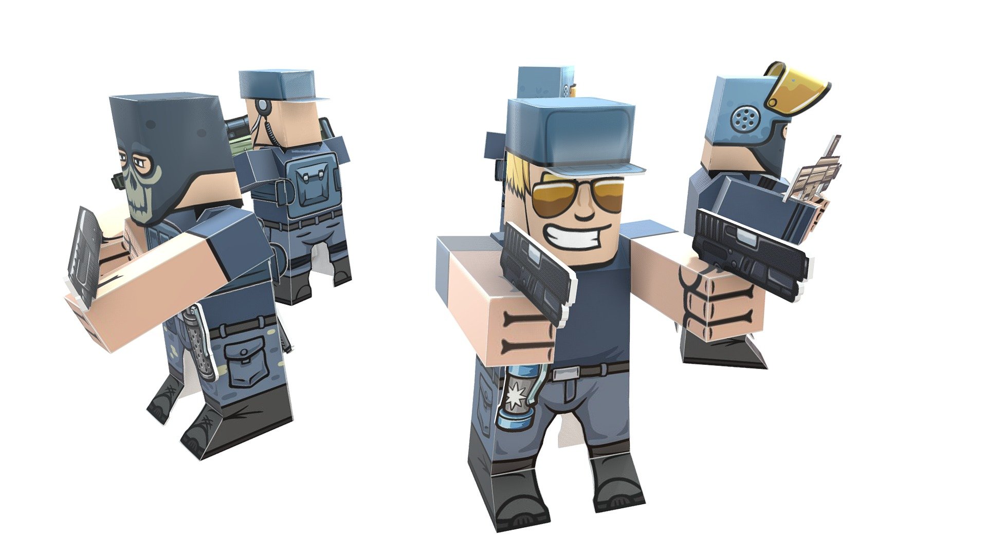Blue Squad - 3D model by doodlepark [00eacfe] - Sketchfab