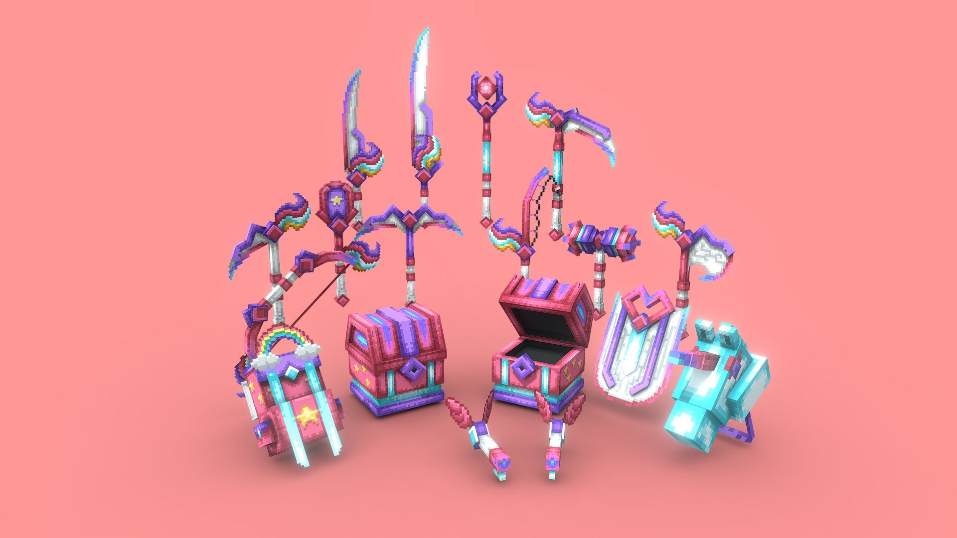 Unicorn Fantasy Sets - 3D model by Polygony (@polygonymc) [00ec842 ...