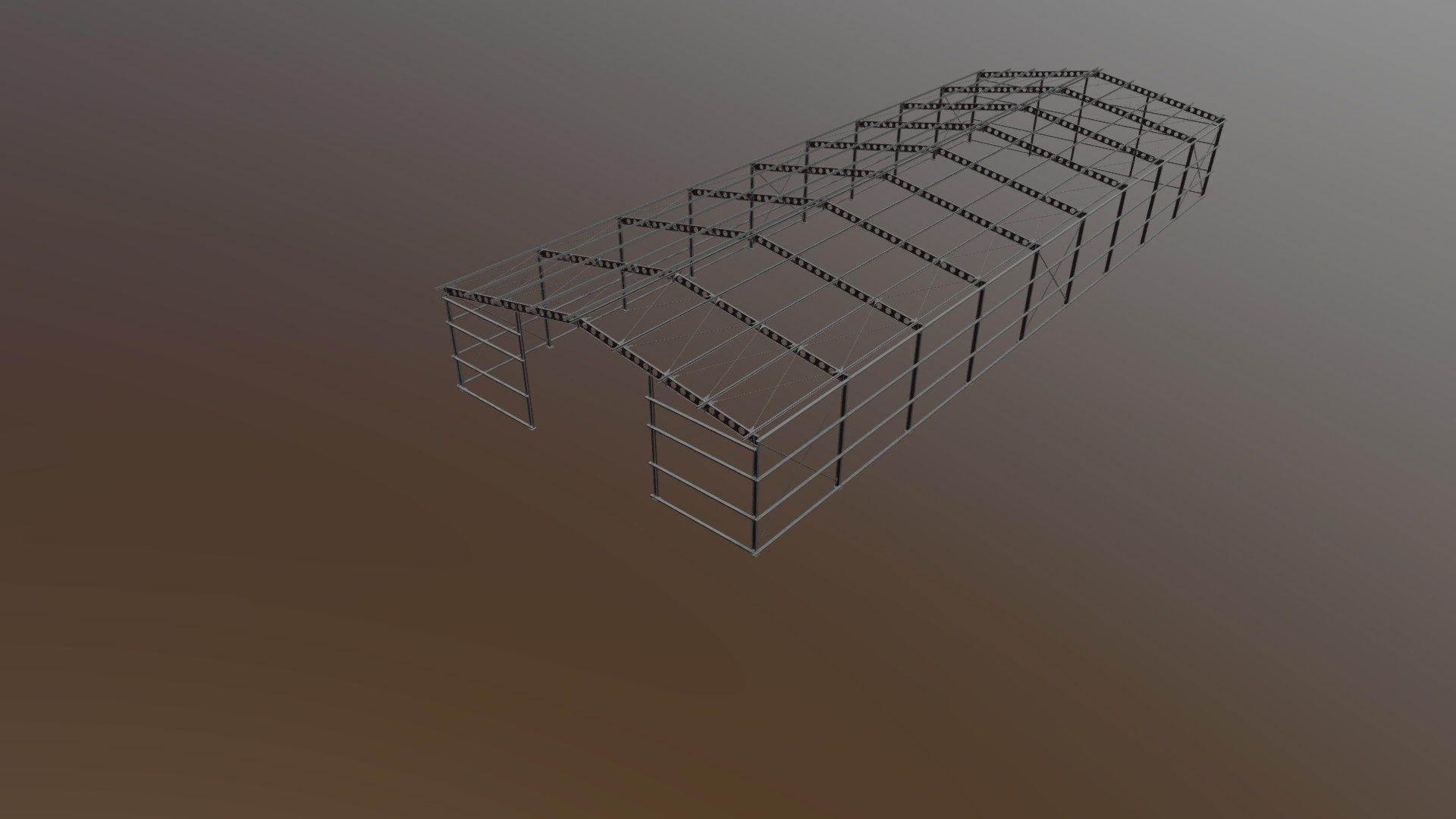 Galpão de uso geral com vigas casteladas - 3D model by Tiago.Antunes ...