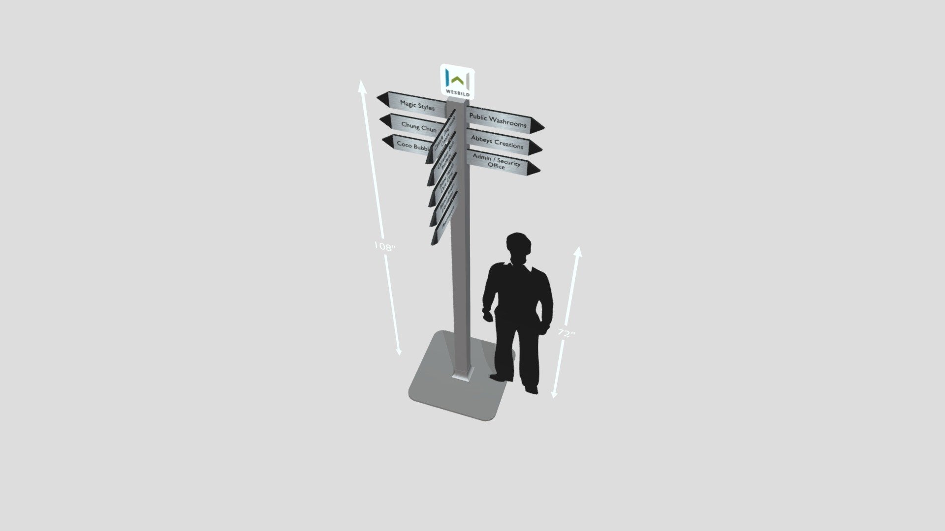 Directional Sign Post V4 - 3D model by Can West Legacy Inc. (@canwest ...