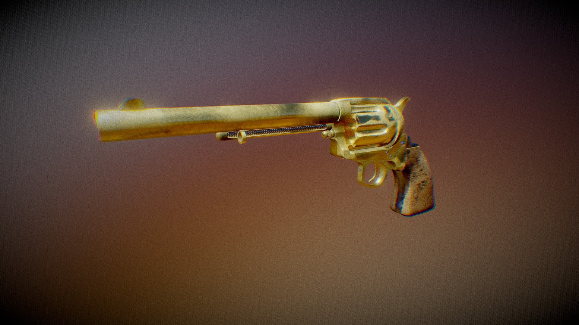 Old West Gold Revolver - 3D model by Vizsla (@v1ks) [00ffe0b] - Sketchfab